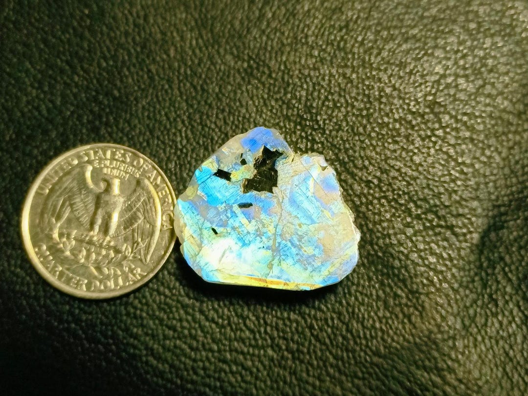 Natural ~ Flashy Rainbow Moonstone Slab, Polished Moonstone Raw, Size ...