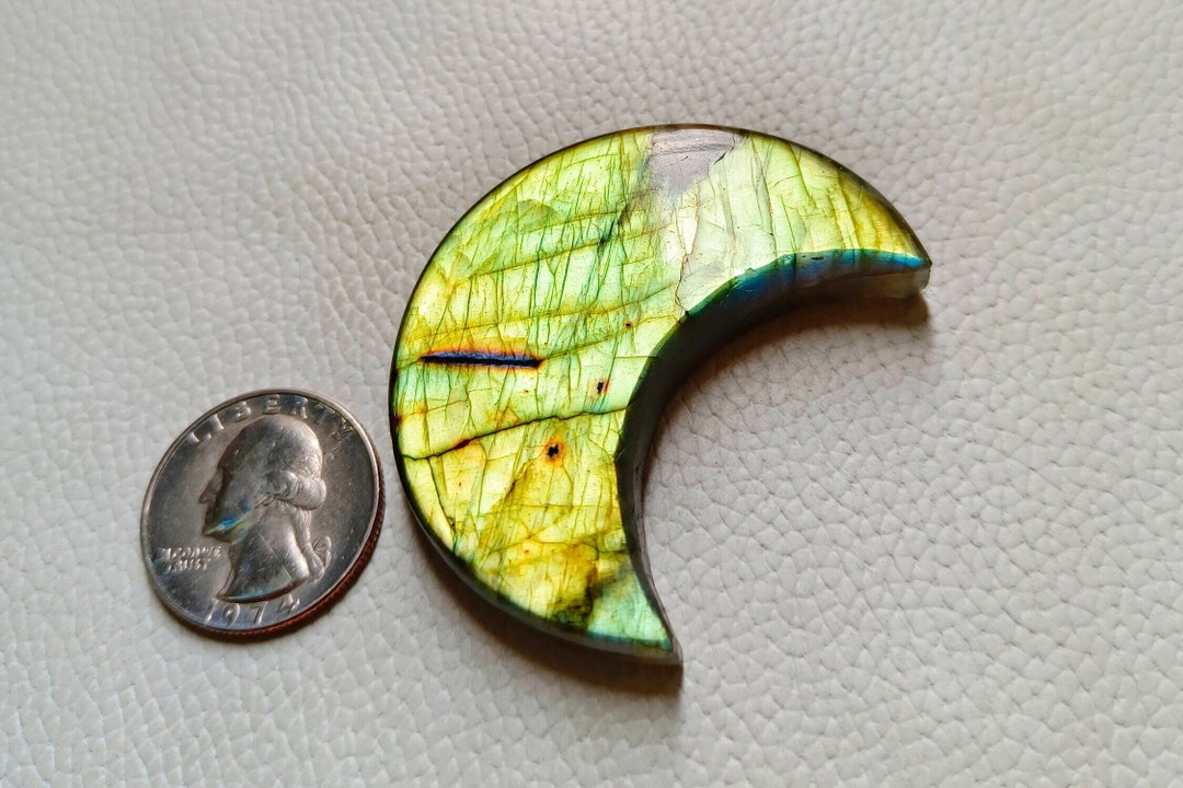 Yellow Flashy ~ Big Size Moon Labradorite Cabochon, Genuine Labradorite ...