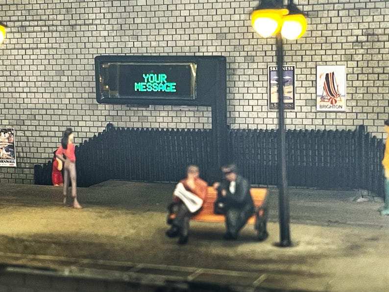 Model Railway LCD Station Sign Personalized With Custom Text and ...