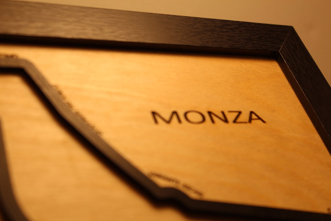 MONZA Italy Fan Art Framed 3d Art With Corner & Straight Names A4 - Etsy