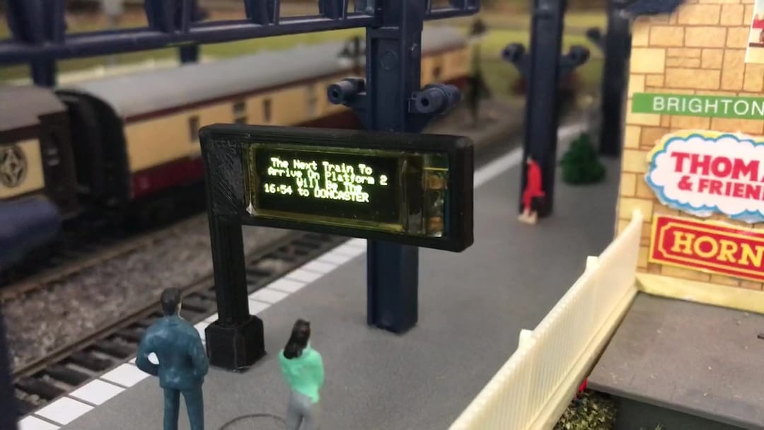 Personalised Model Railway Station Sign OLED Display of Train Times ...