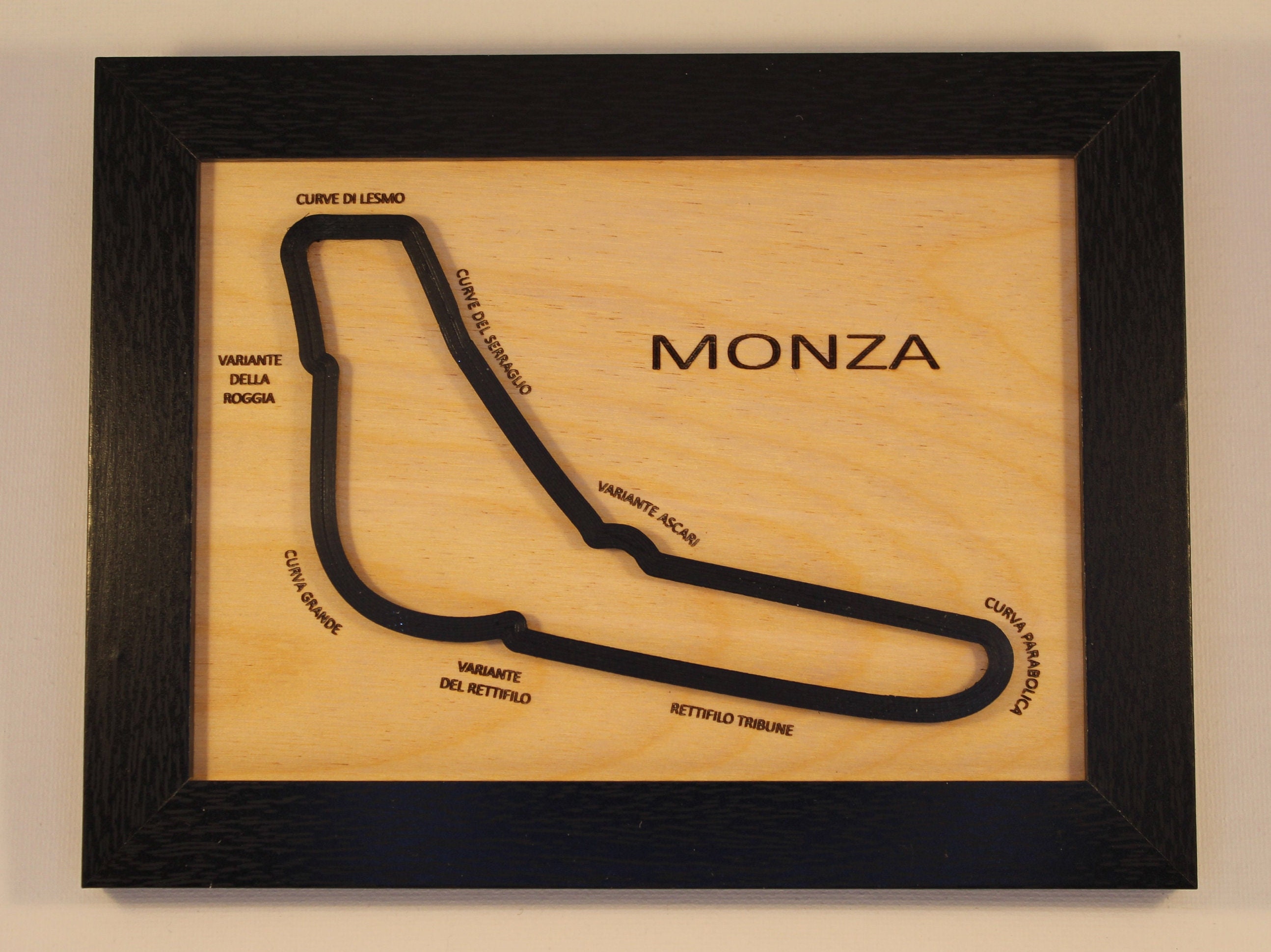 MONZA Italy Fan Art Framed 3d Art With Corner & Straight Names A4 - Etsy