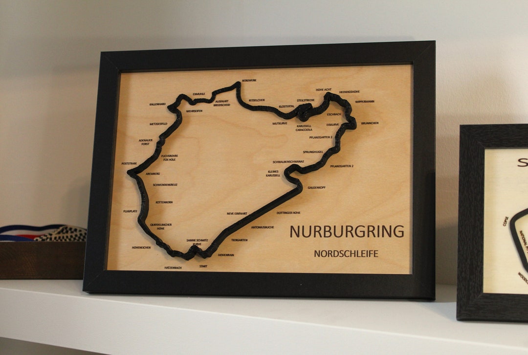 NURBURGRING Nordschleife Wall Art With 3D Track Elevation Framed and Engraved - Etsy