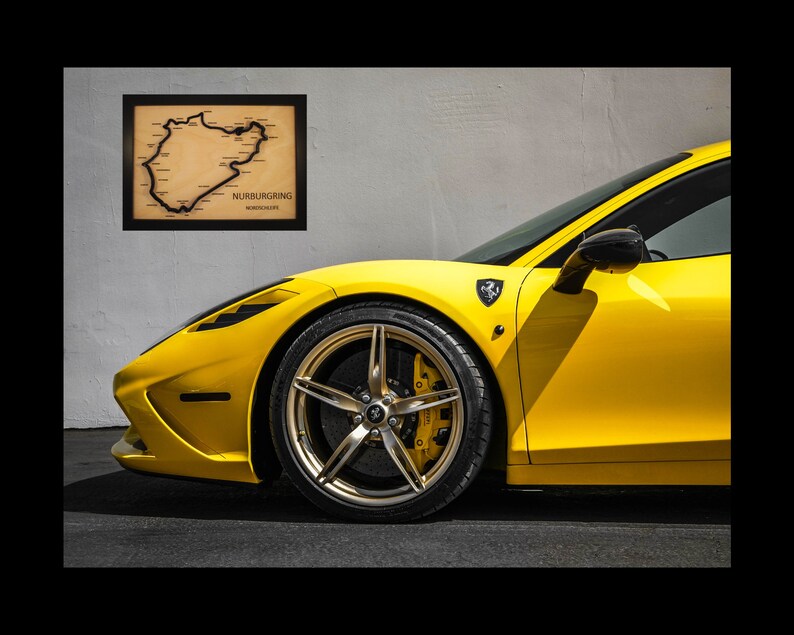 NURBURGRING Nordschleife Wall Art With 3D Track Elevation Framed and ...