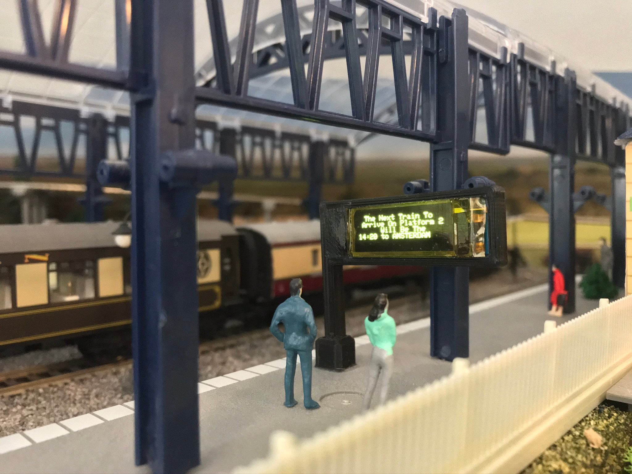 Personalised Model Railway Station Sign OLED Display of Train Times ...