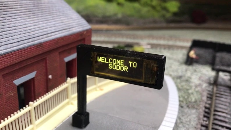 Personalised Model Railway Station Sign OLED Display of Train Times ...