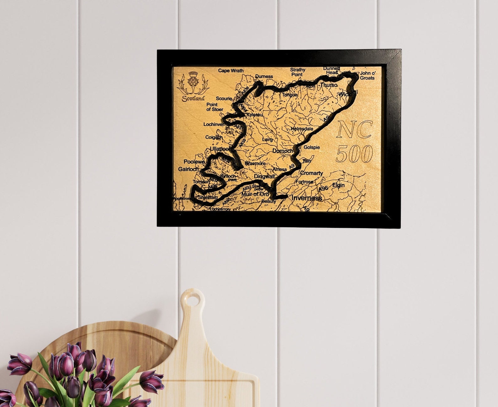 NC500 A4 Laser Engraved 3D Map of the NC 500 in Scotland Scottish ...
