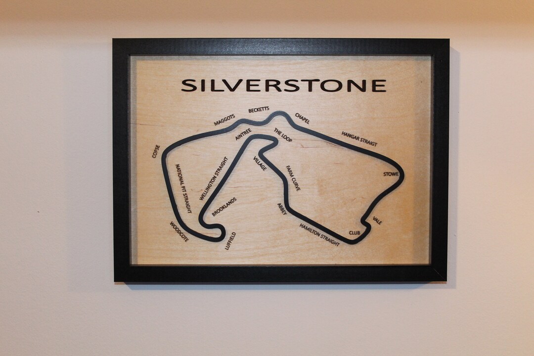 Silverstone Race Circuit Framed 3D Art With Corner & Straight Names A4 ...