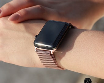 Rose Gold Milanese Loop Band for Apple Watch One Bands | Etsy