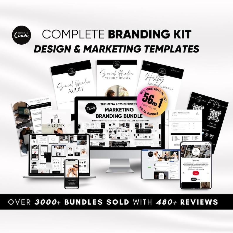 Business Branding Template Bundle: DIY Marketing Kit (canva) - Etsy