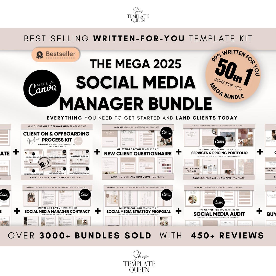 New & Improved 2025 Social Media Manager 50-in-1 Bundle | Social Media ...