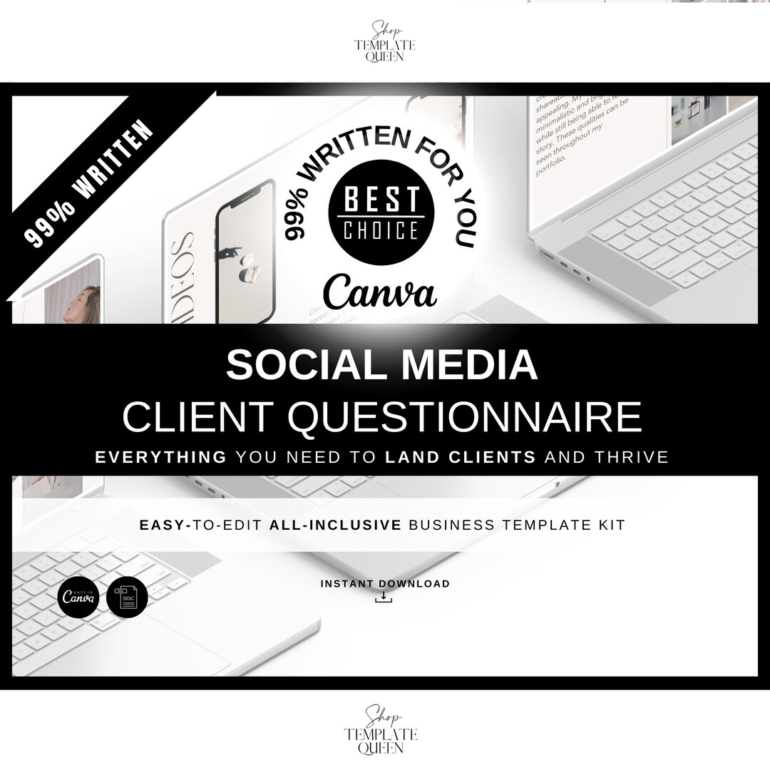 New Client Questionnaire Canva Template Social Media Business Template ...