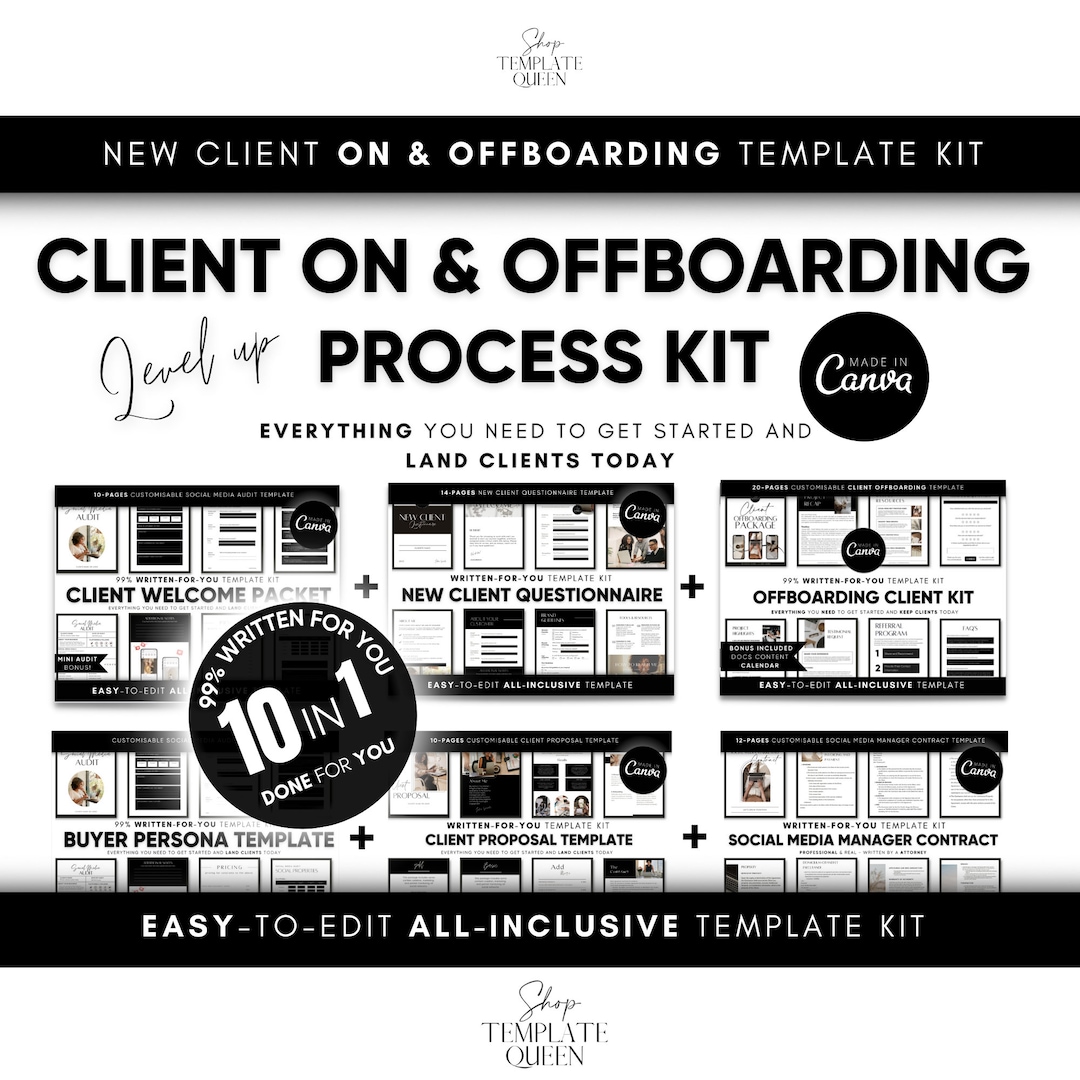 Client Onboarding & Offboarding Kit: Social Media Manager Canva ...