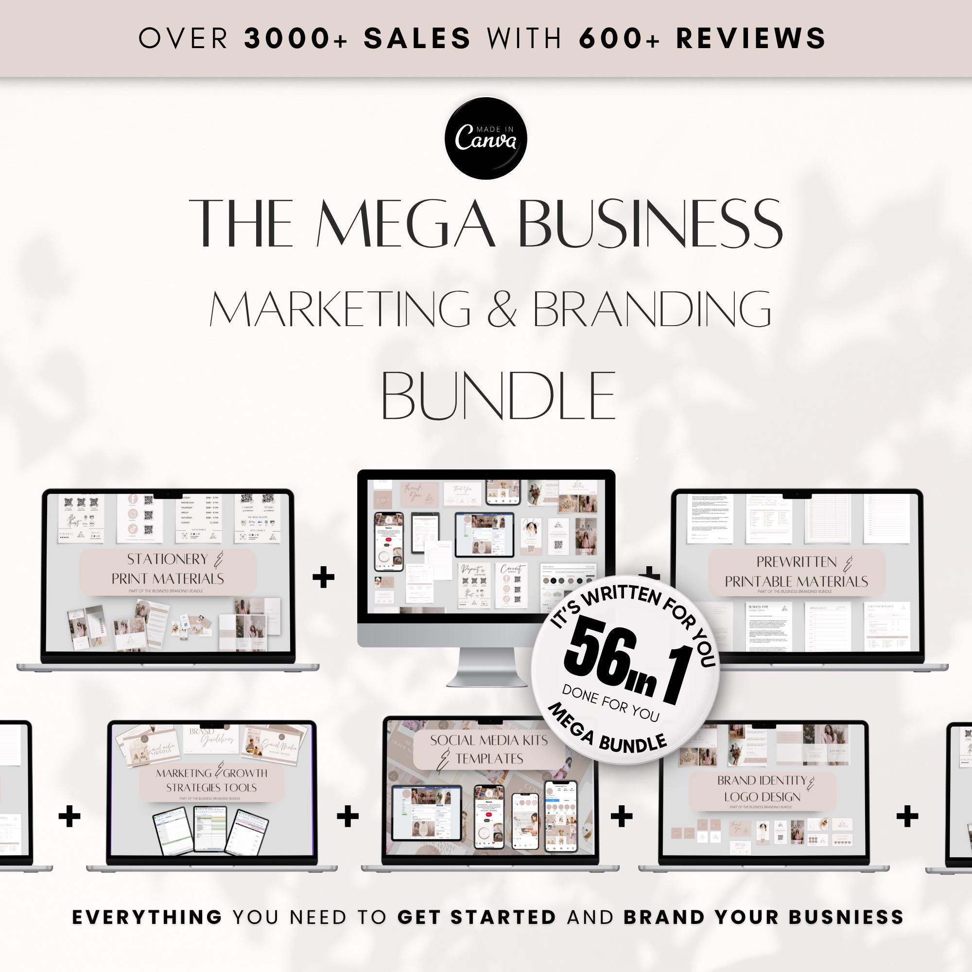 Mega Business Branding Template Bundle: Logo, Social Media, Marketing ...