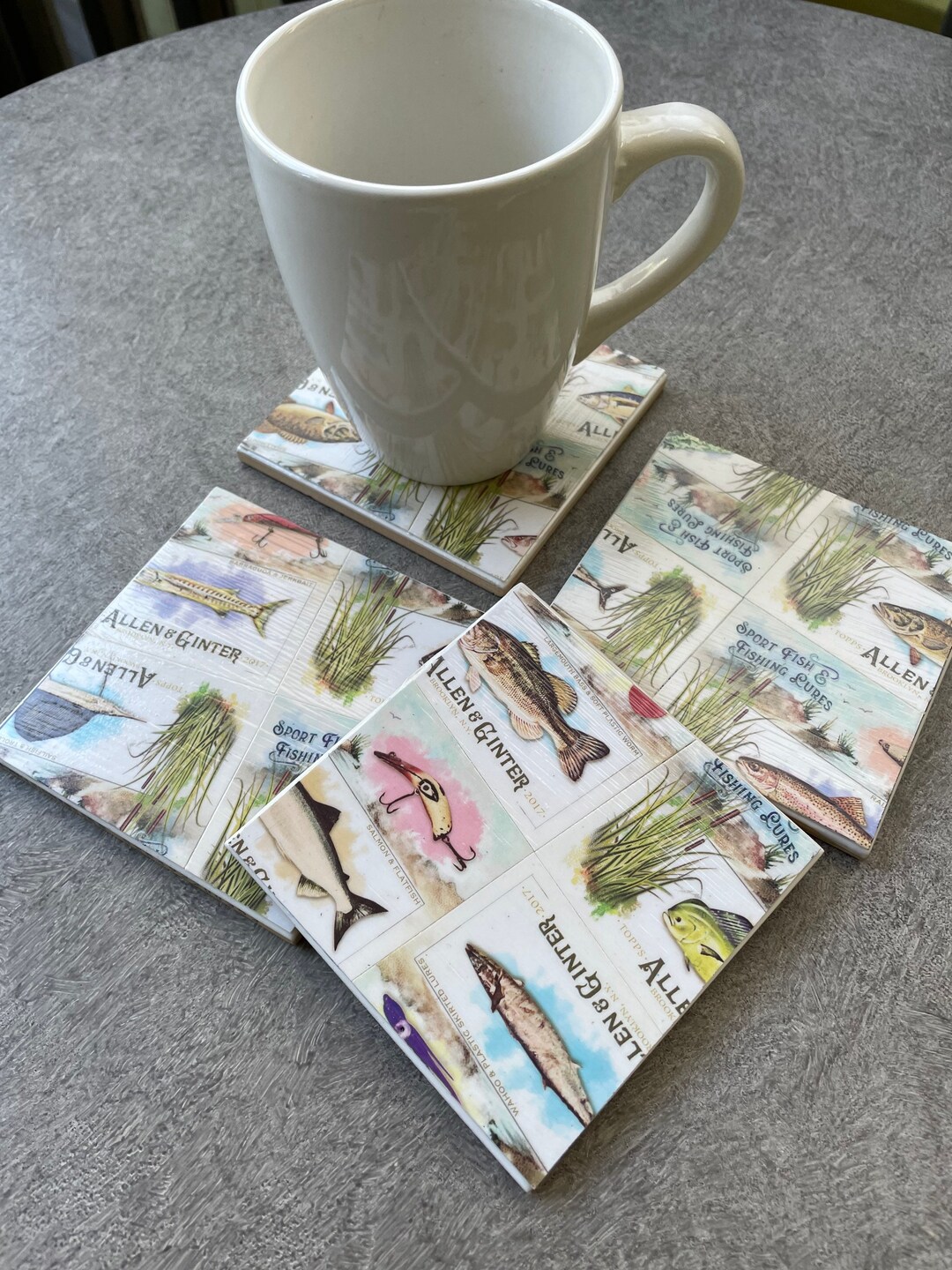 Set of Fly Fishing Handmade Coasters - Etsy