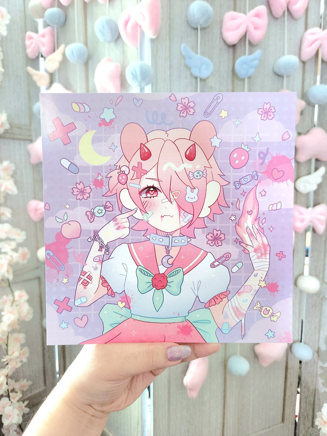 Lychee Kaiju Magical Girl Holographic 8.5"x 8.5" Print - Etsy