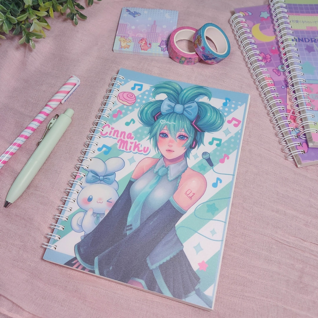 Hatsune Miku Cinna A5 Notebooks Kawaii Stationary - Etsy