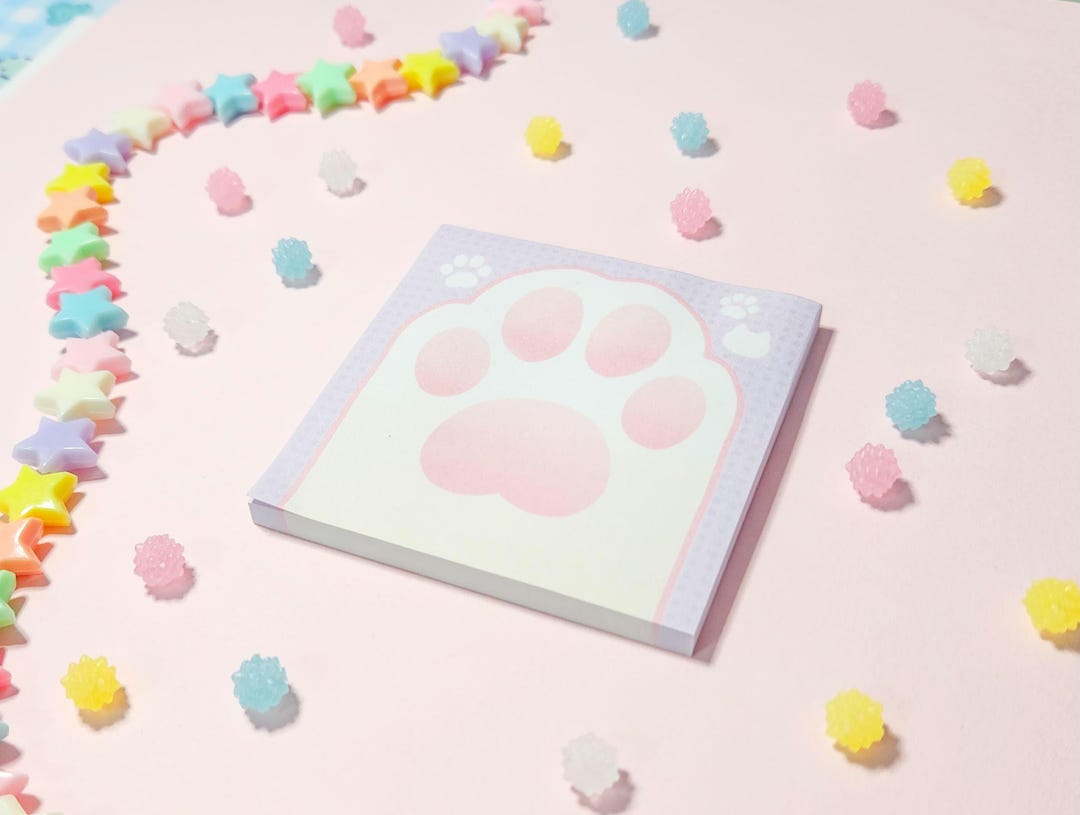 Cat Paw - Toe Beans Sticky Notes Pad - Kawaii Stationary - Etsy