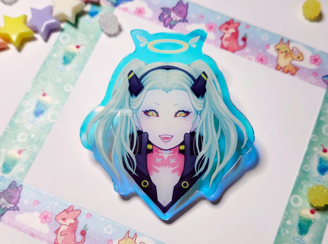 Rebecca Cyberpunk Edgerunners 2.5" Rainbow Acrylic Pin - Etsy