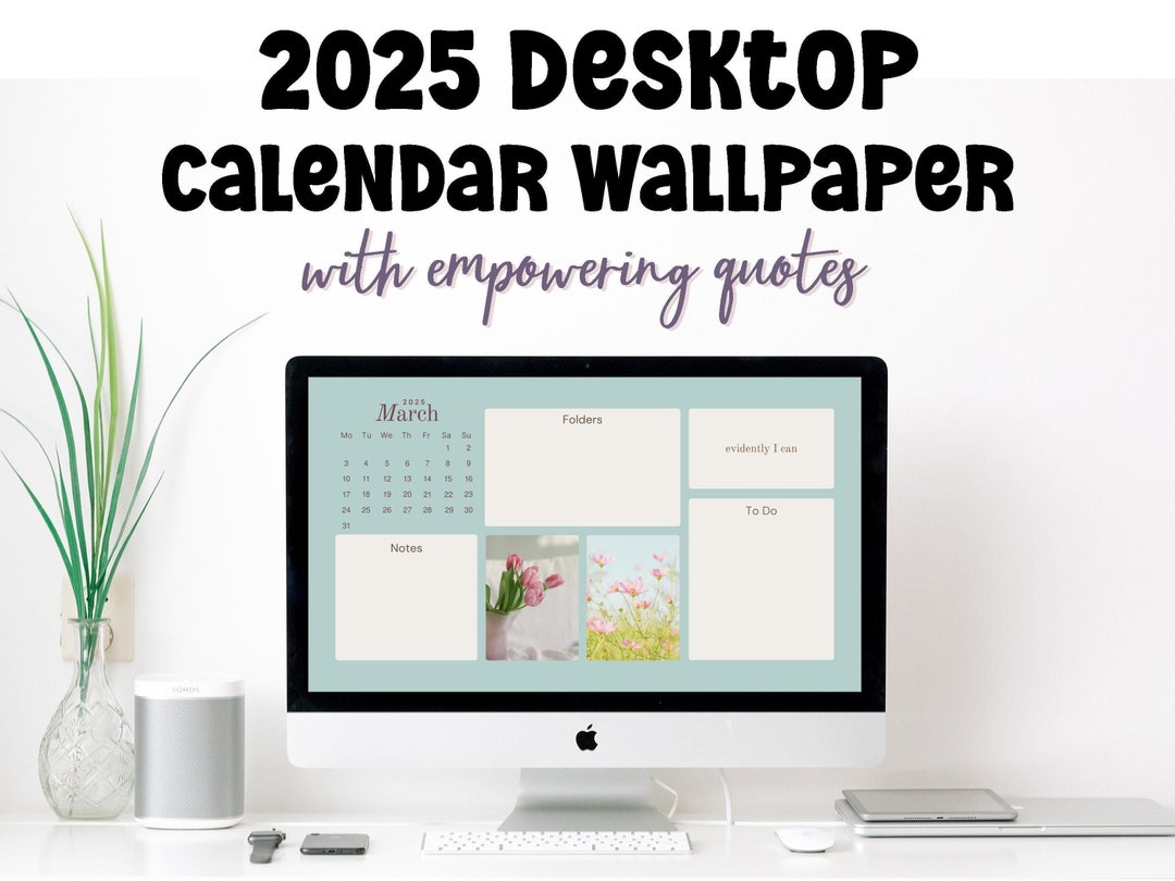2025 Desktop Wallpaper Calendar, Digital Desktop Organiser for MacBook ...