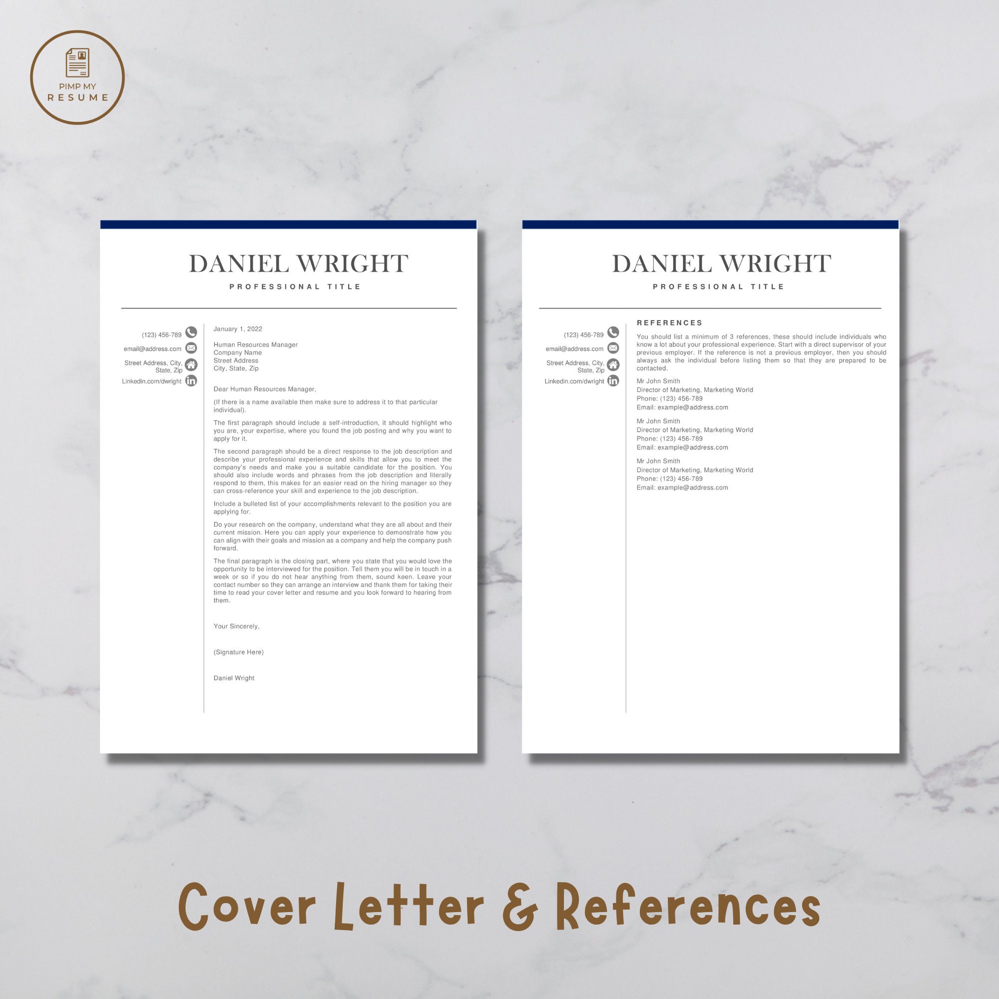 Simple Resume Template for Microsoft Word | Professional CV (instant ...