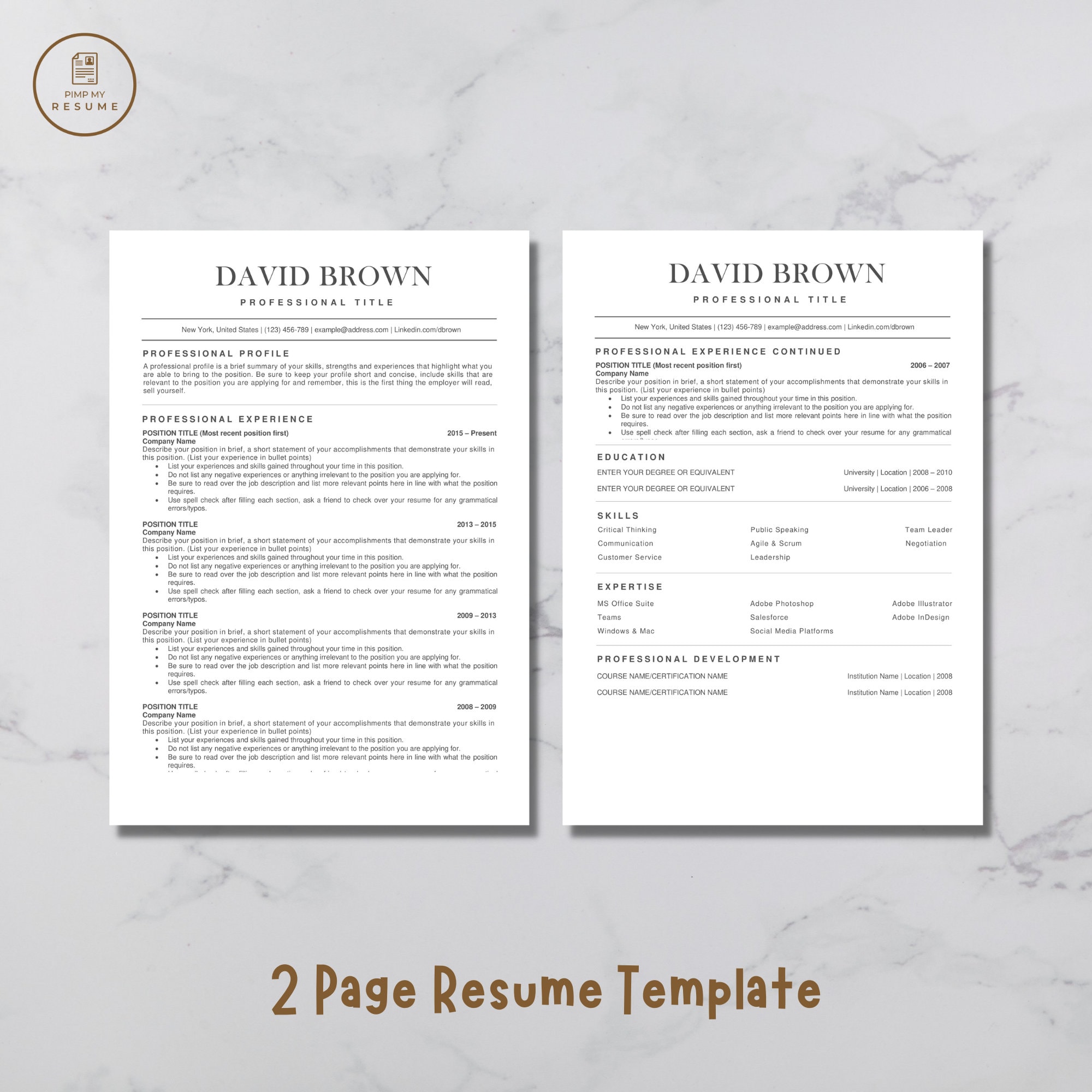 CV Template for Word | Resume Template | Microsoft Word | Simple | Easy ...