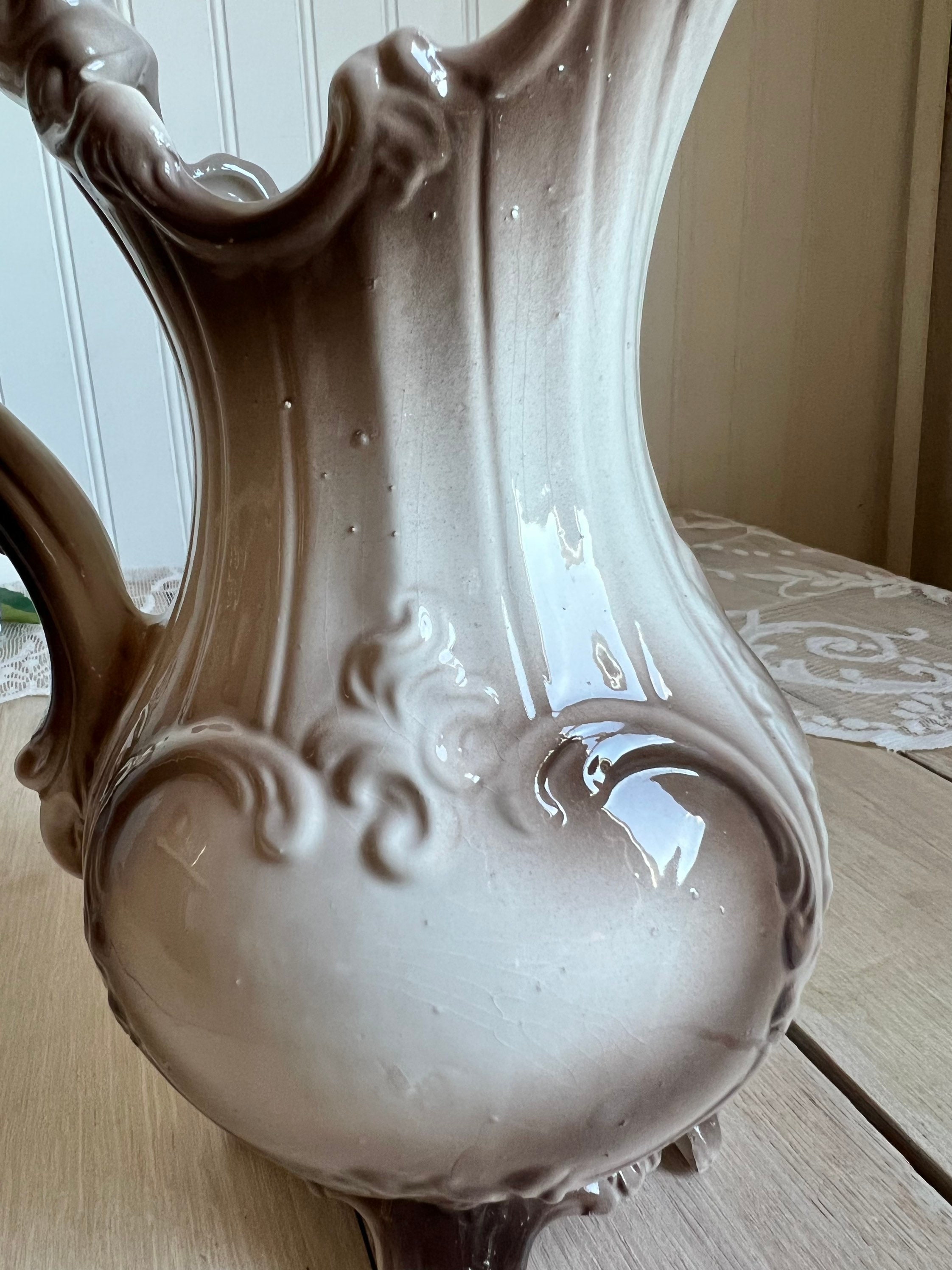 Vintage Italian Capodimonte Rose Pitcher Vase - Etsy