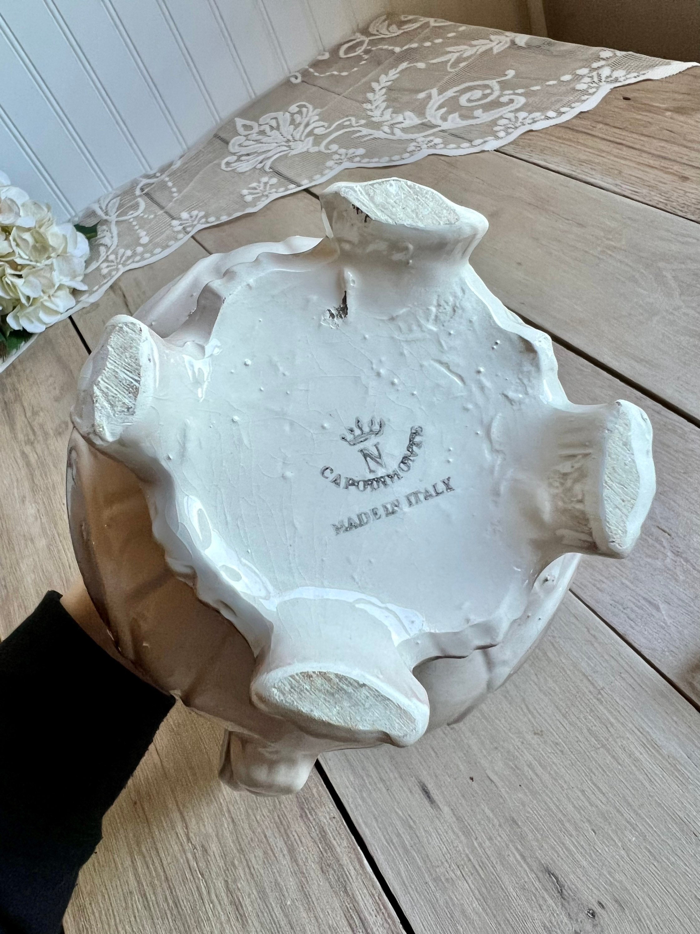 Vintage Italian Capodimonte Rose Pitcher Vase - Etsy