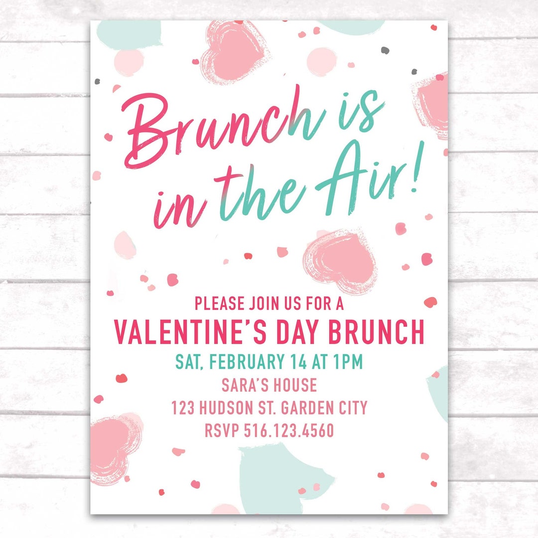 Valentines Day Brunch Invitation, Valentines Day Invite, Valentine's ...