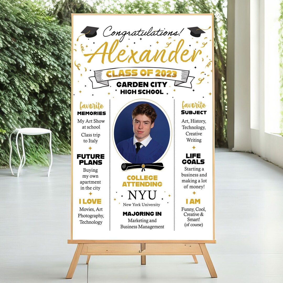 Boy Graduation Milestone Board, High School Graduation Board, Neutral ...