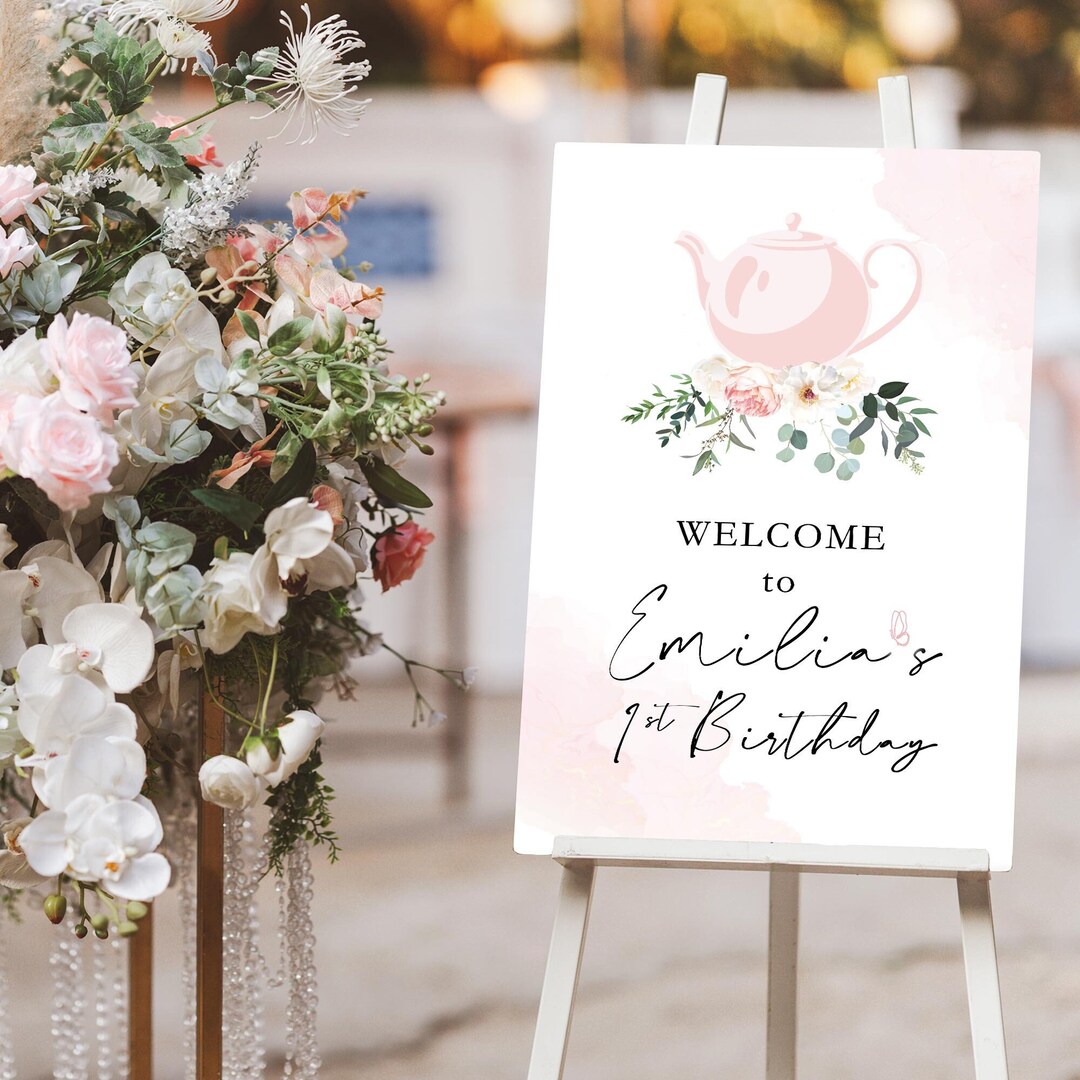 Tea Party Welcome Sign, Garden Tea Party Welcome Sign, Garden Party ...