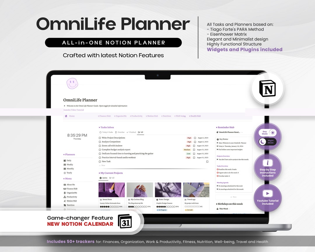 Notion Template Extended Life Planner All in One Template Notion Dashboard Ultimate Notion ...