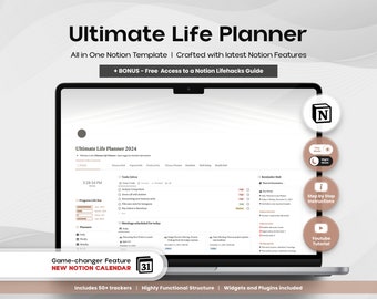 Notion Template Ultimate Life Planner All in One Notion Planner Calendar Personal Planner ...