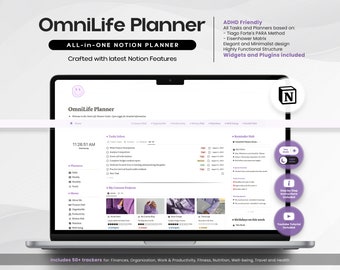 Life Planner Notion Template Aesthetic Notion Dashboard, Notion Planner, All in One Notion ...