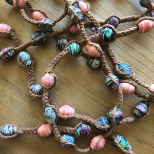 Paper Bead Garland Hippie Decor Boho Decor 6 Foot Garland - Etsy