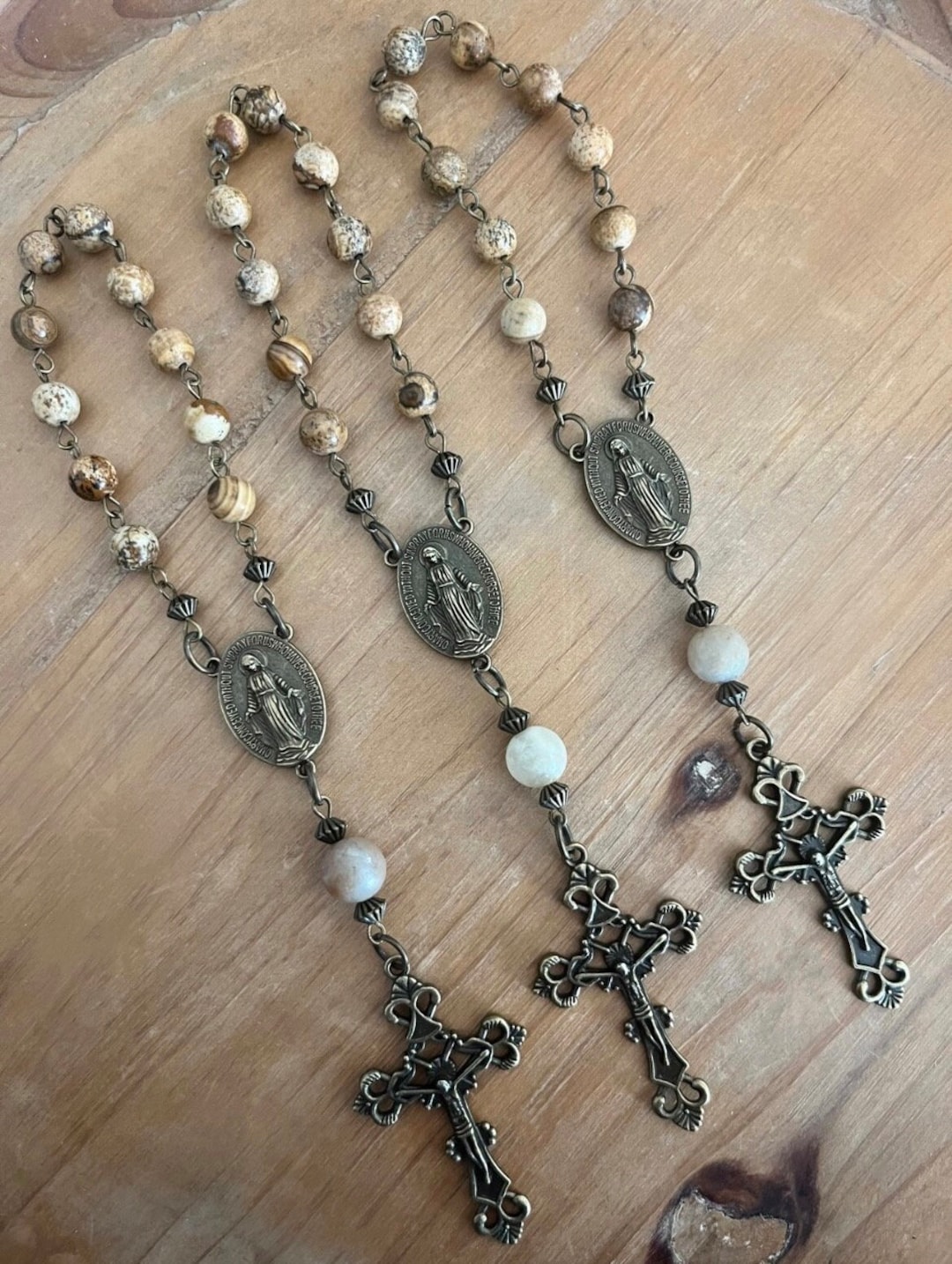 Single Decade Rosary Petite Pocket Rosary Jasper Rosary Petite Rosary ...
