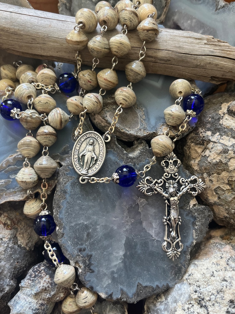 Miraculous Rosary • Handmade Paper Bead Rosary • Magnificat Prayer Book ...