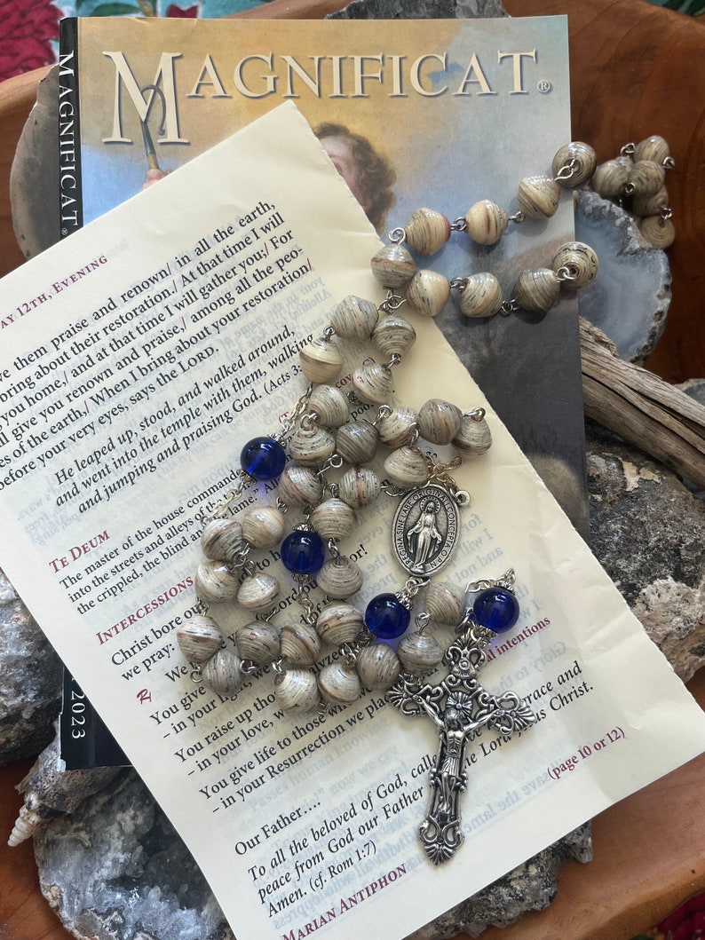Miraculous Rosary • Handmade Paper Bead Rosary • Magnificat Prayer Book ...