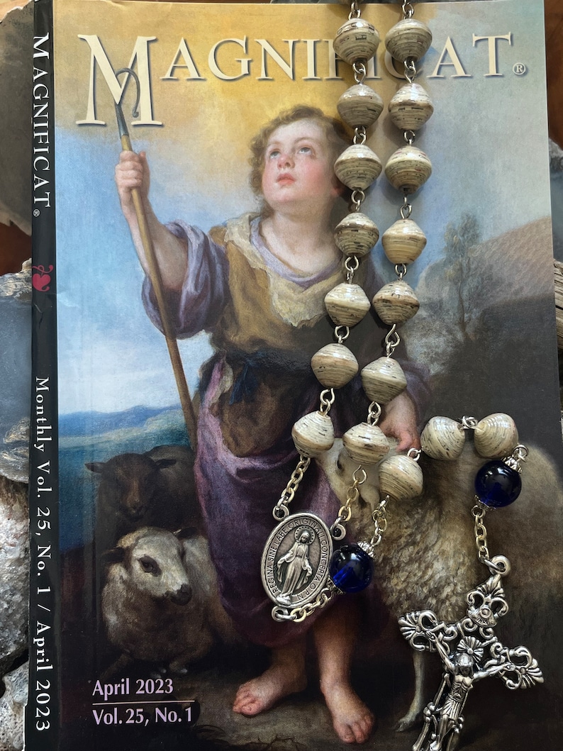 Miraculous Rosary • Handmade Paper Bead Rosary • Magnificat Prayer Book ...