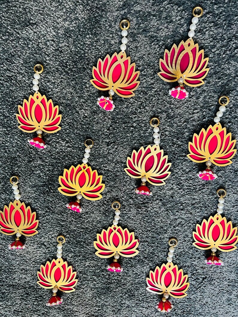 Pack of 10 Beautiful Trending Lotus Hangings for Home Decor - Etsy