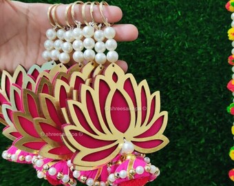Buy Pack of 10 Beautiful Trending Lotus Hangings for Home Decor, Puja ...