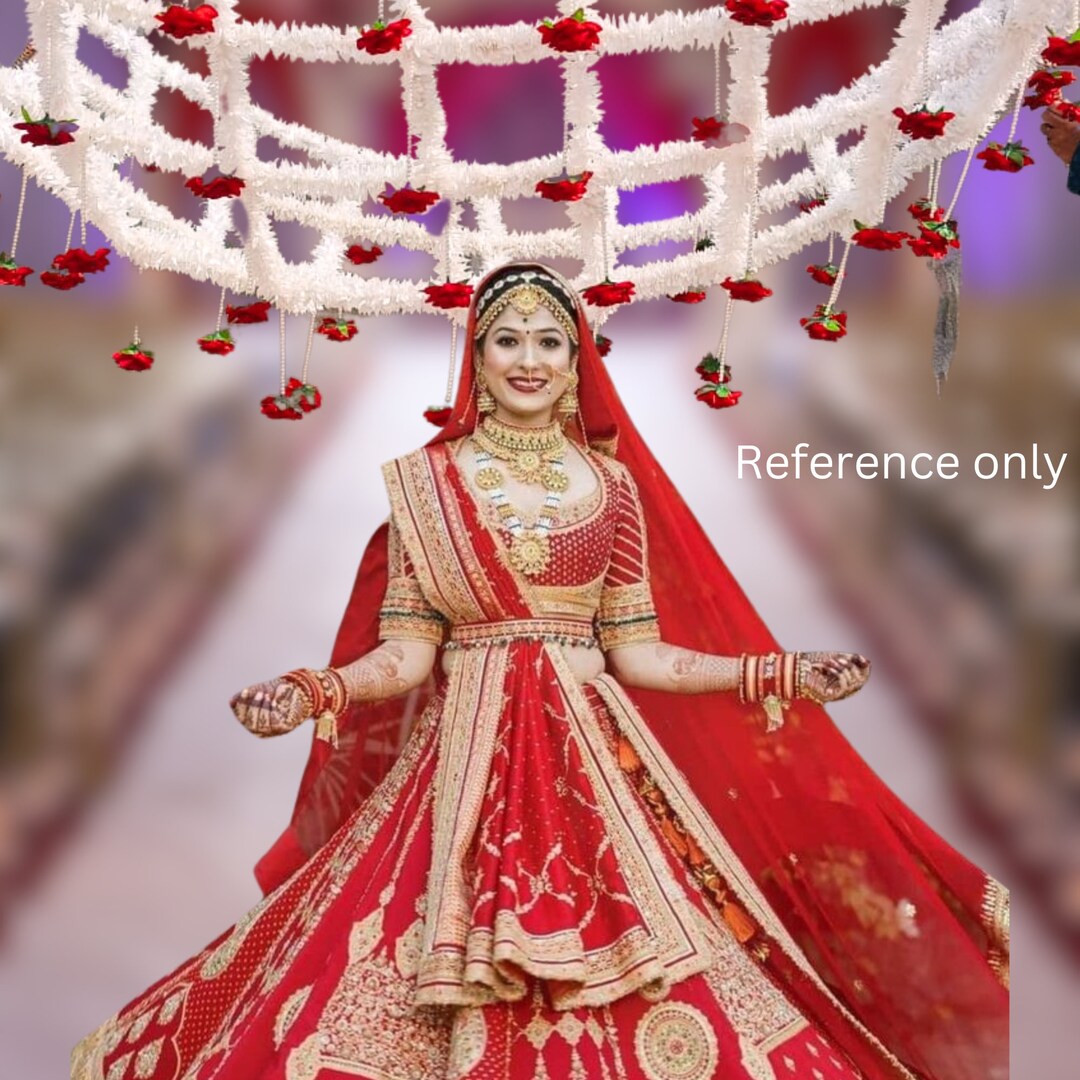 Indian Punjabi Bridal Entry Chadar,jasmine With Big Rose Flower New ...