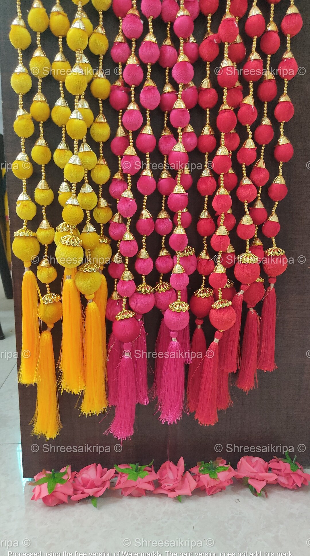 Bulk Mehendi Function Backdrop Decor Bead Strings With Tassels - Etsy