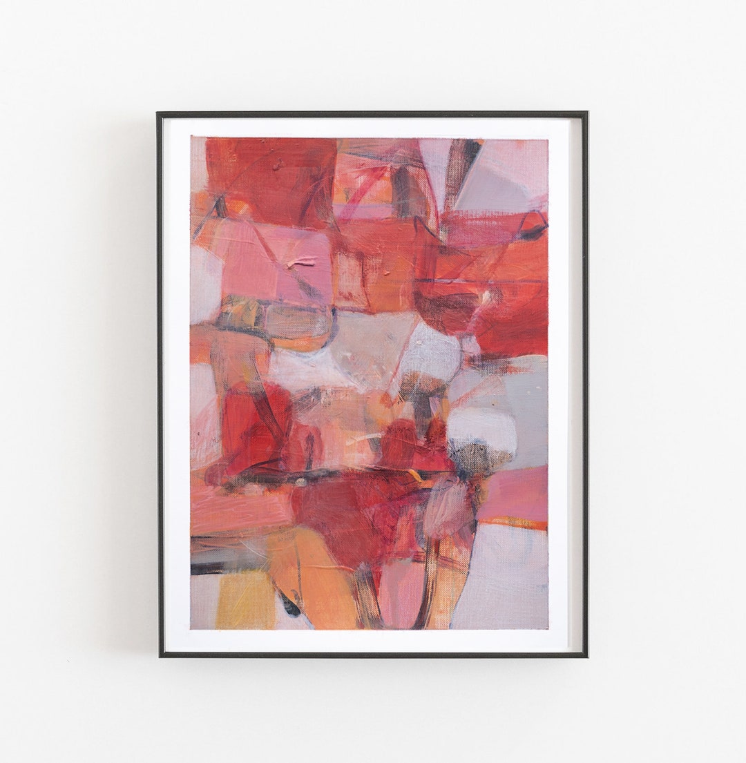 Abstract Still Life Painting: Small Original Mixed Media Wall Art (9x12 ...