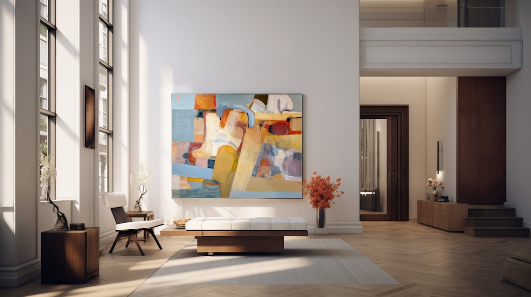 LARGE HORIZONTAL ABSTRACT Painting- Extra Large Colorful Abstract ...