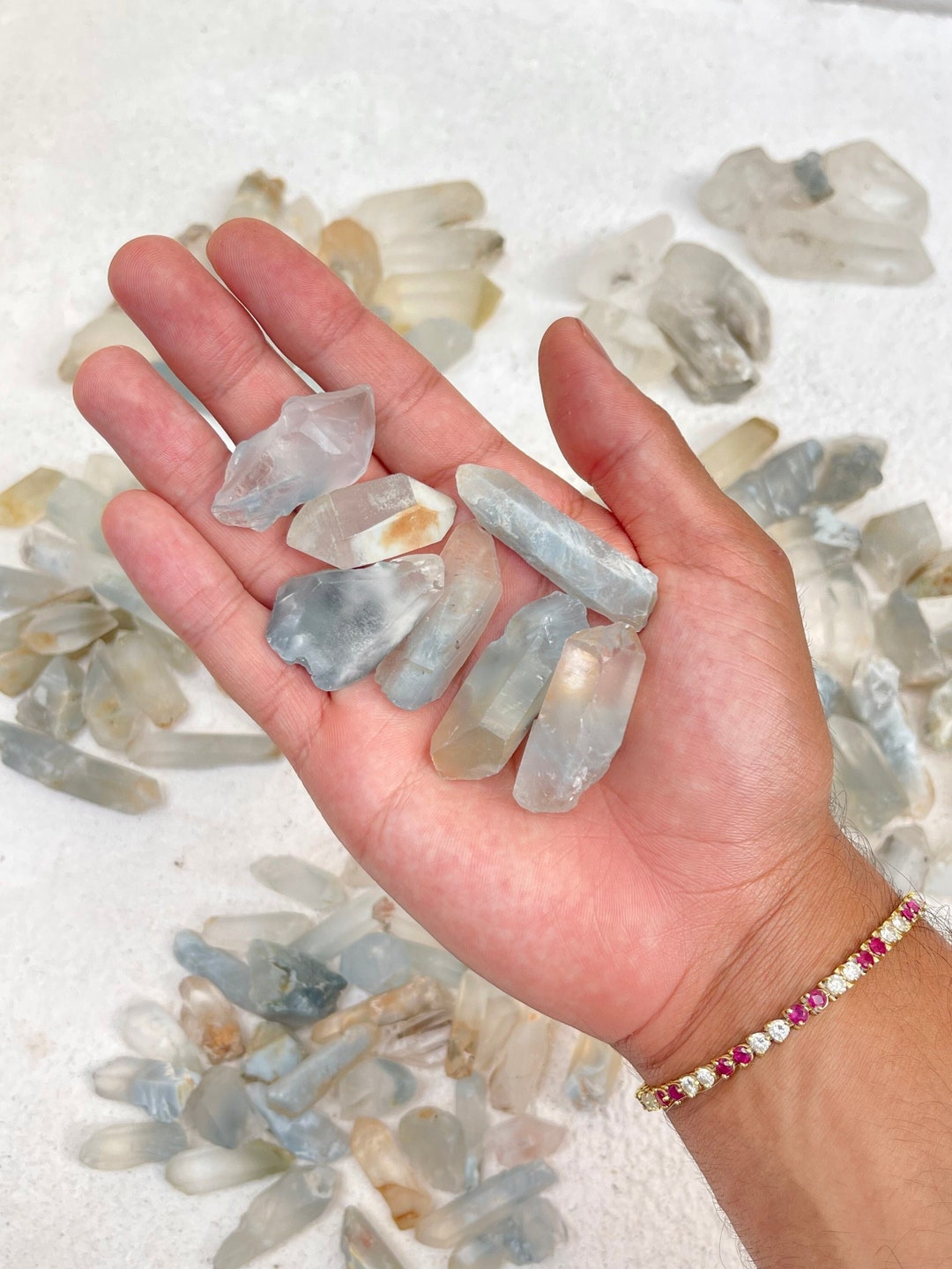 RARE Blue Amphibole Quartz Small Natural Raw Tower Point | Rough Angel ...