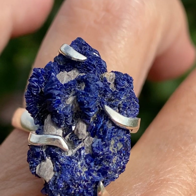 Raw Azurite Ring - Etsy