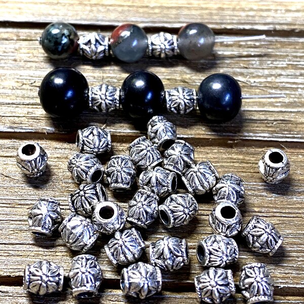 Antique Silver Beads - Etsy