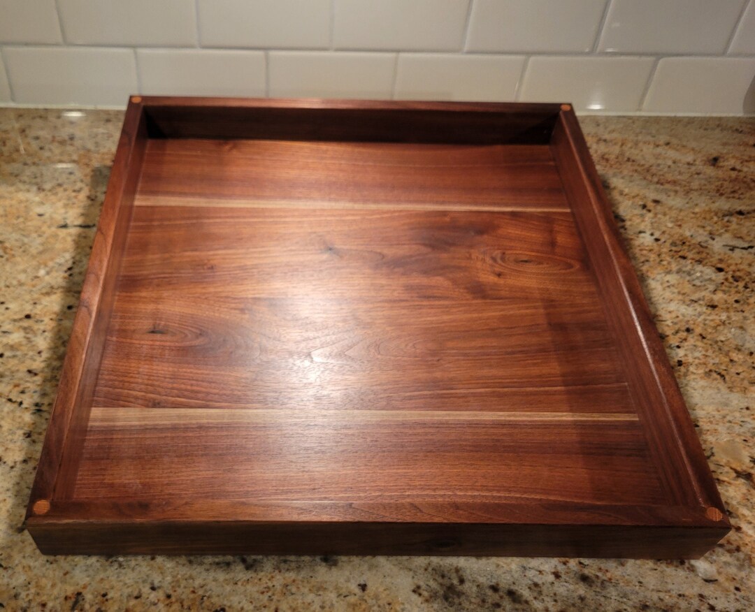 Solid BLACK WALNUT Serving Tray Oversized Tray Walnut Tray - Etsy