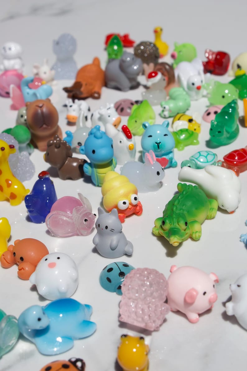 Mini Resin Animal Figurines | Cute Kawaii Creatures | Mystery Bundle ...